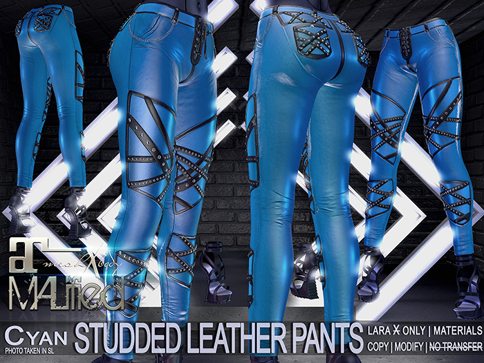Second Life Marketplace - LaraX Only COPY/MOD MALified: Studded Leather ...