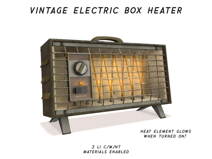 Second Life Marketplace - Muniick - Vintage Electric Box Heater