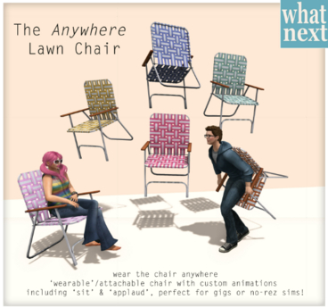 Second Life Marketplace - {what next} The Anywhere Lawn Chair (yellow ...
