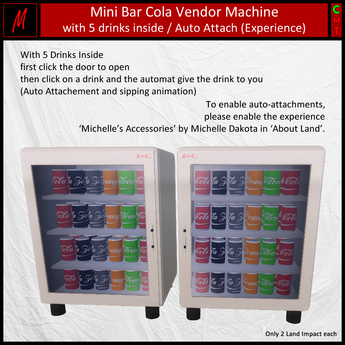 Second Life Marketplace - Michelle's Mini Bar Cola Vendor Machine