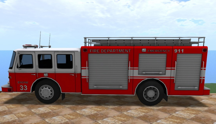 Second Life Marketplace - 90 s FIRE TRUCK (awesome deailed)
