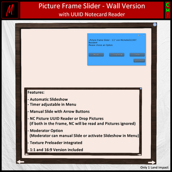 Second Life Marketplace - Picture Frame Slider with UUID NC Reader