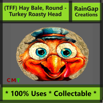 Second Life Marketplace - {TFF} Hay Bale, Round - Turkey Roasty Head ...