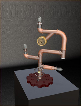 Second Life Marketplace - Steampunk collection: 3 light sources lamp