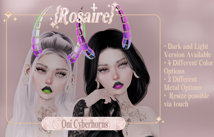 Second Life Marketplace - {Rosaire} Oni Cyberhorns {FATPACK}