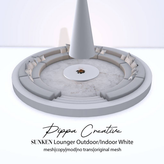 Second Life Marketplace - PC Sunken Lounger Outdoor/Indoor White