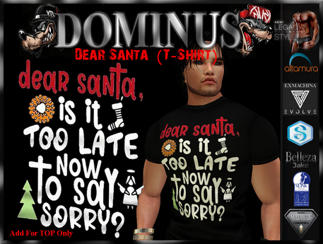 Second Life Marketplace - ~DOMINUS~Dear Santa (T-Shirt) (ADD)