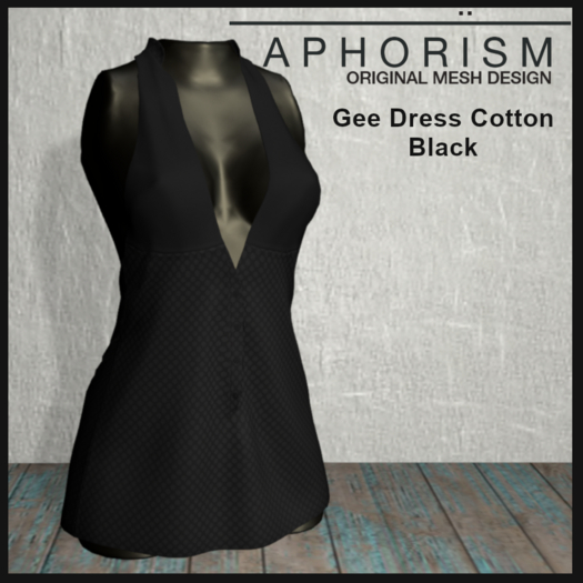Second Life Marketplace - !APHORISM! - Gee Dress Cotton - Black