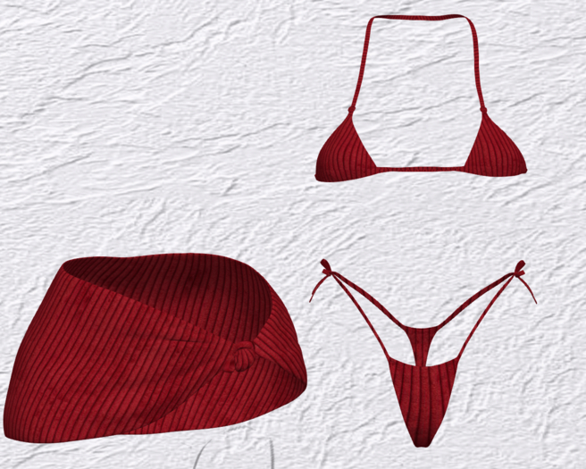 Second Life Marketplace La Muerta Red Wine Xmas Bikini And Sarong Kupra Maitreya Reborn