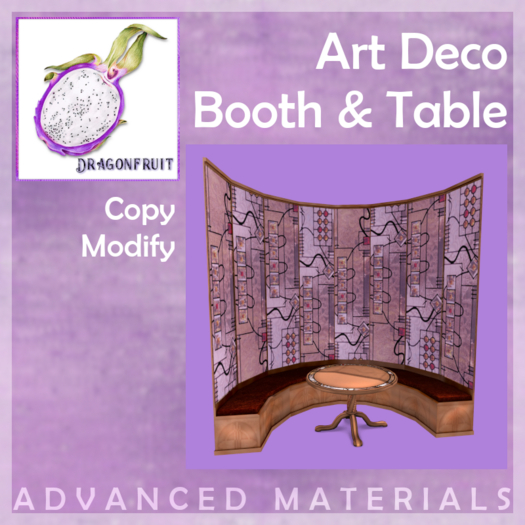 Second Life Marketplace - DRAGONFRUIT - Art Deco Booth & Table