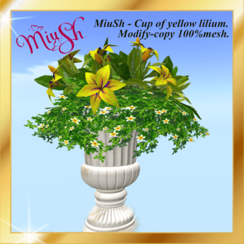 Second Life Marketplace - MiuSh - Cup of yellow lilium.