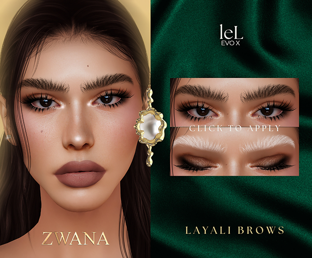 Second Life Marketplace - ZWANA Layali Brows - [LelEvoX - HD Applier]