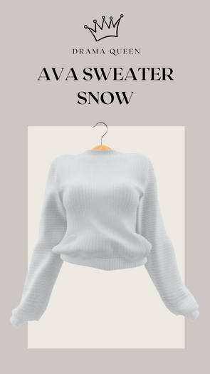 Second Life Marketplace - DRAMA QUEEN Ava Sweater - Snow (ADD)