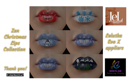 Second Life Marketplace - Mimi Flair (Rez) - Zen Christmas Lips - Evo X ...
