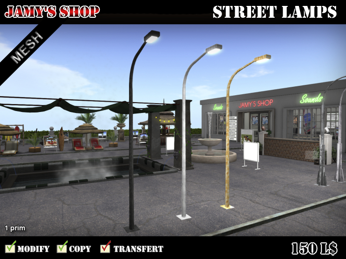 Second Life Marketplace - Street Lamp #2 (set of 3) 1prim