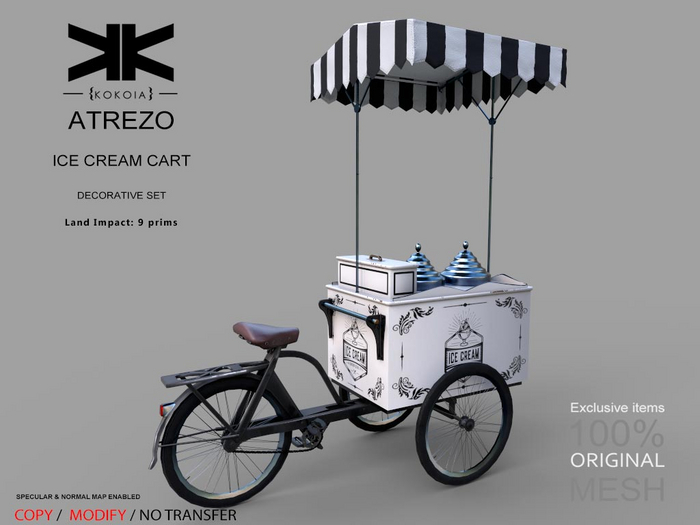 Second Life Marketplace - Atrezo :: Ice Cream Cart :: {kokoia}