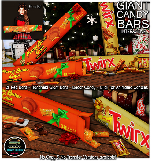 Second Life Marketplace - Junk Food - Giant Candy Bars (Twirx) No Transfer