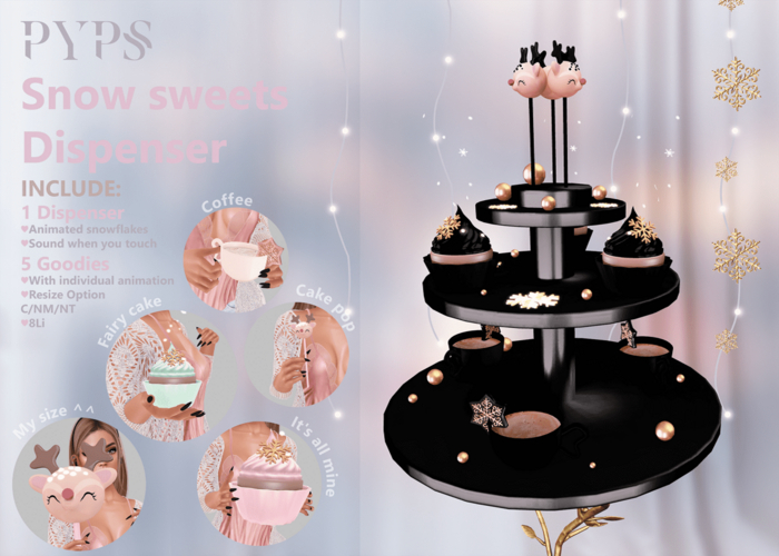 Second Life Marketplace - .::PYPS::. Snow sweets Dispenser FatPack