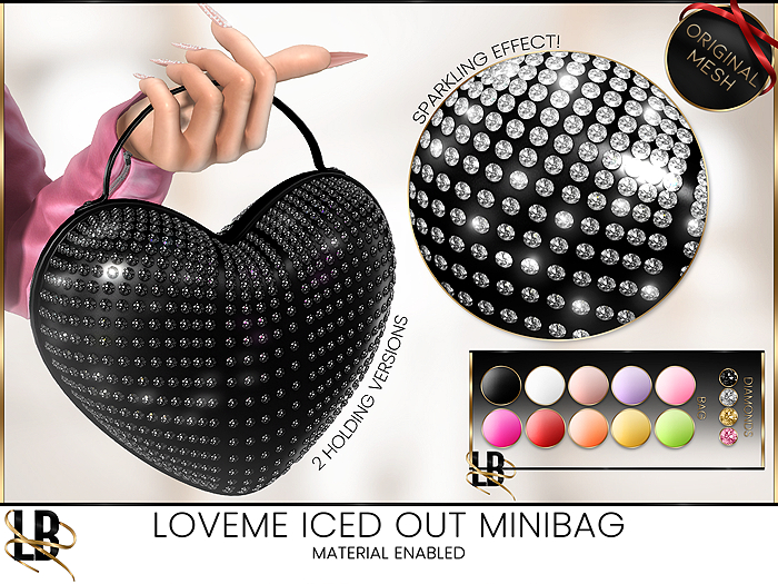 Second Life Marketplace - LB - *PROMO* LoveMe Iced Out Heart Mini Bag w ...