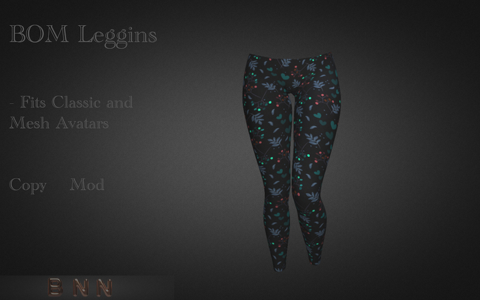 Second Life Marketplace - [BNN] BOM Leggins / BOM Leggings Black