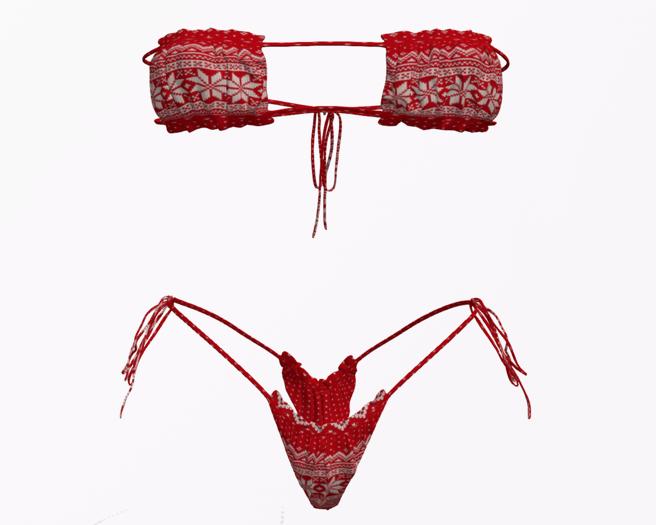 Second Life Marketplace Talbot Red Christmas Bikini Kupra Ebody
