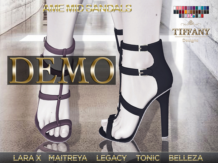 Second Life Marketplace - ::TD:: Ame Mid Sandals DEMO + Lara X
