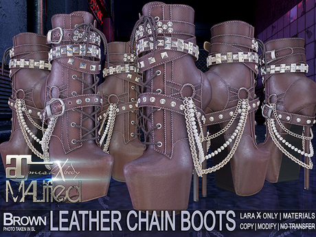 Second Life Marketplace - LaraX Only COPY/MOD MALified: Chain Boots ...