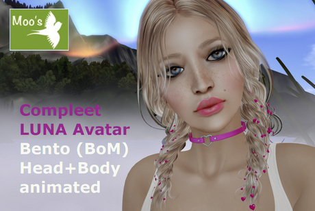 Second Life Marketplace - 2024 LUNA Complete Bento (BoM) avatar STARTPROMO