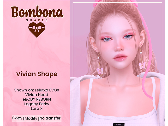 Second Life Marketplace - [BOMBONA!] -Vivian Shape- Lelutka Vivian EVOX
