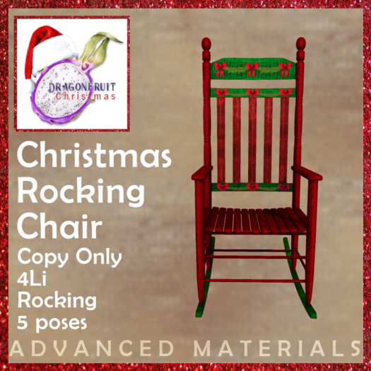 Second Life Marketplace - DRAGONFRUIT - Christmas Rocking Chair PROMO
