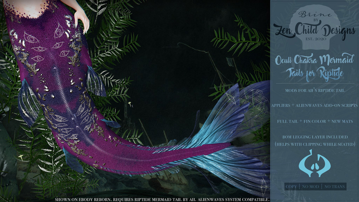 Second Life Marketplace - Brine - FATPACK Oculi Chakra Mermaid Tail for ...