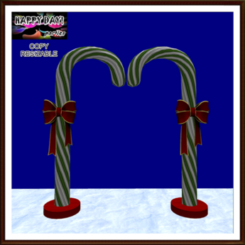 Second Life Marketplace - Christmas - Set Left and Right Green Candy Canes