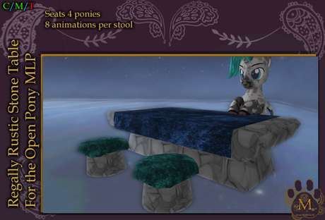 Second Life Marketplace - *M* Regal rustic stone table for the MLP Open ...