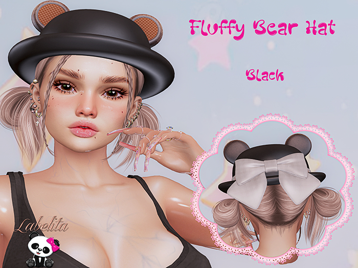 Second Life Marketplace - [LABELITA] Fluffy Bear Hat Black