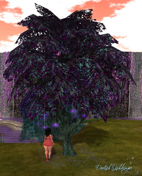 Second Life Marketplace - DEMO~ Breezy Blacklight Tree Tall w/falling ...
