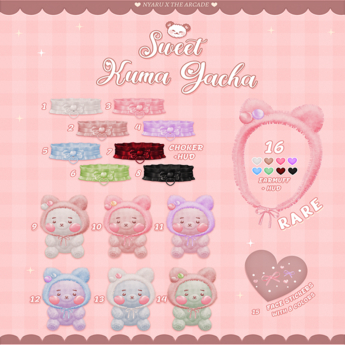 Second Life Marketplace - 15. nyaru - sweet kuma gacha - face stickers