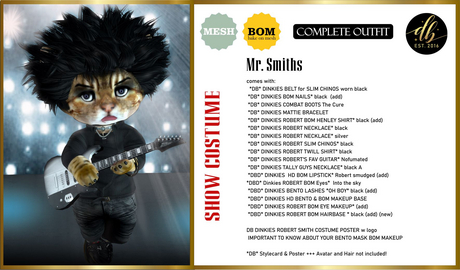 Second Life Marketplace - *DB* DINKIES ROBERT SMITH COSTUME*