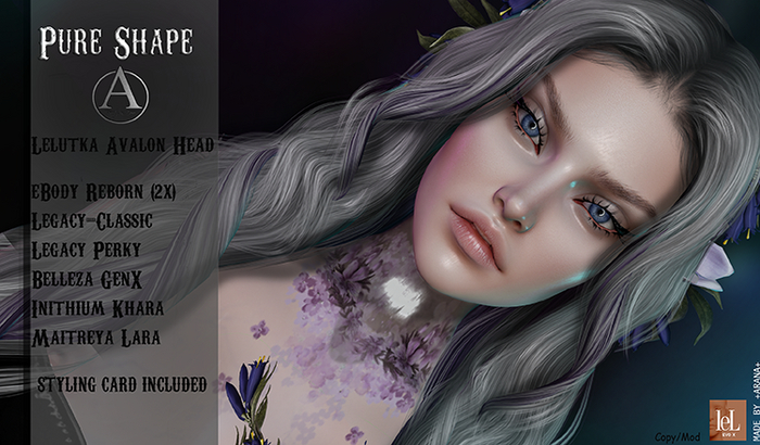 Second Life Marketplace - +ARANA+ Pure Shape - AVALON Head Lelutka EvoX