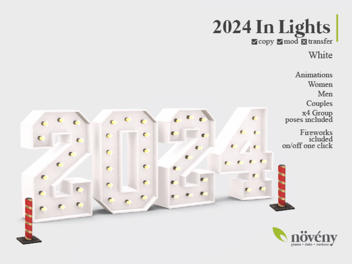 Second Life Marketplace - Noveny - 2024 in Lights - White