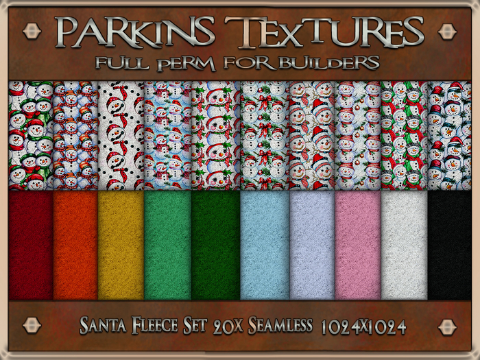Second Life Marketplace - Parkins Textures - Santa Fleece Set - 20x ...