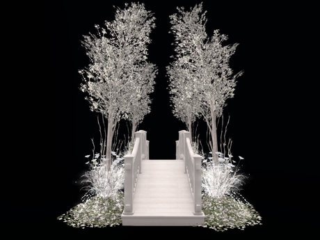 Second Life Marketplace - MC Winter Frost Fancy Garland Bridge Set
