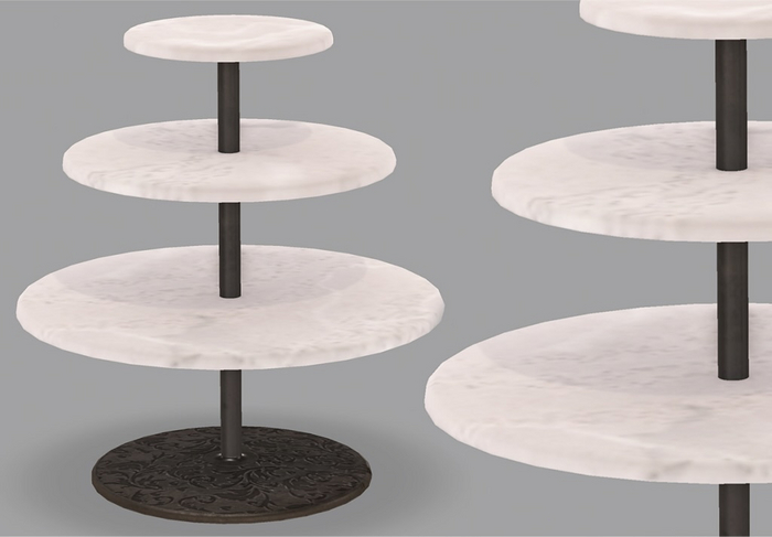 Second Life Marketplace - Dahlia - Essential - Three Tiered Table - Marble