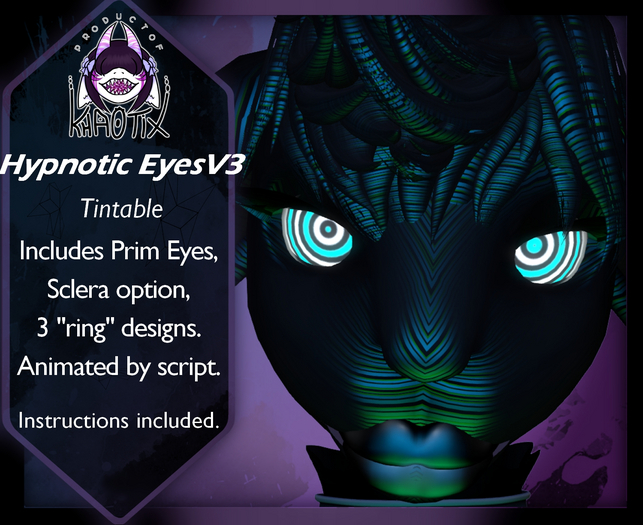 Second Life Marketplace - KHAOTIX - BOM Hypnotic Eyes V3 (smooth animation)