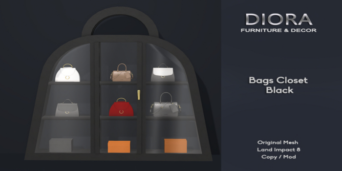 Second Life Marketplace - DIORA Bags Closet Black