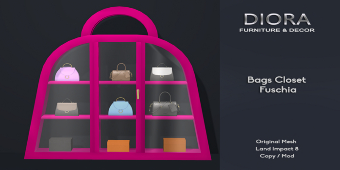 Second Life Marketplace - DIORA Bags Closet Fuchia
