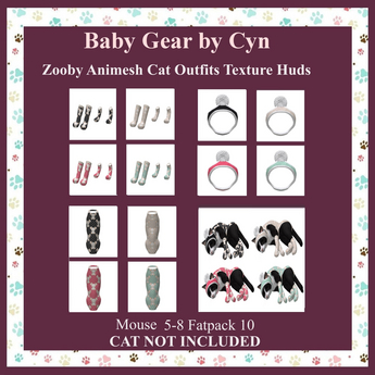 Second Life Marketplace - Zooby Animesh Cat Outfit Texture Hud - Mouse ...