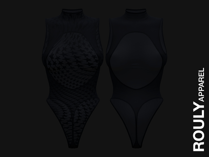 Second Life Marketplace - ROULY :: Distorded Star Bodysuit - Midnight
