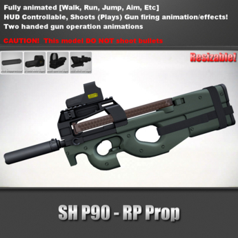Second Life Marketplace - SH RP Prop Gun - P90
