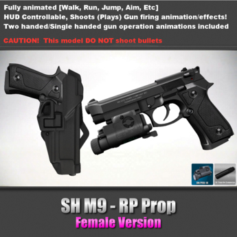 Second Life Marketplace - SH RP Prop Gun - M9 (Female Version)