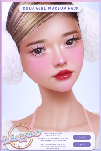 Second Life Marketplace - { wistaria } // Cold Girl Makeup ~ Evo X